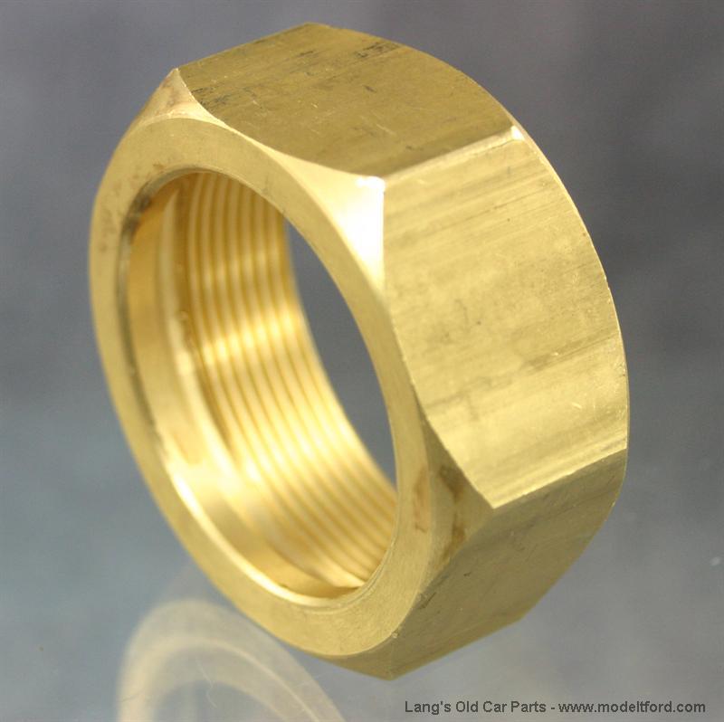 Model T Exhaust pipe pack nut, brass, 3061