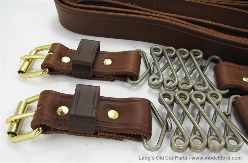 Model T Hood straps, natural color leather straps with brass hardware ...